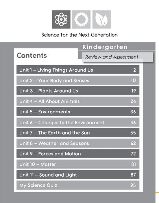 Next Generation Science – Review and Assessment Level K – Blue Ring ...